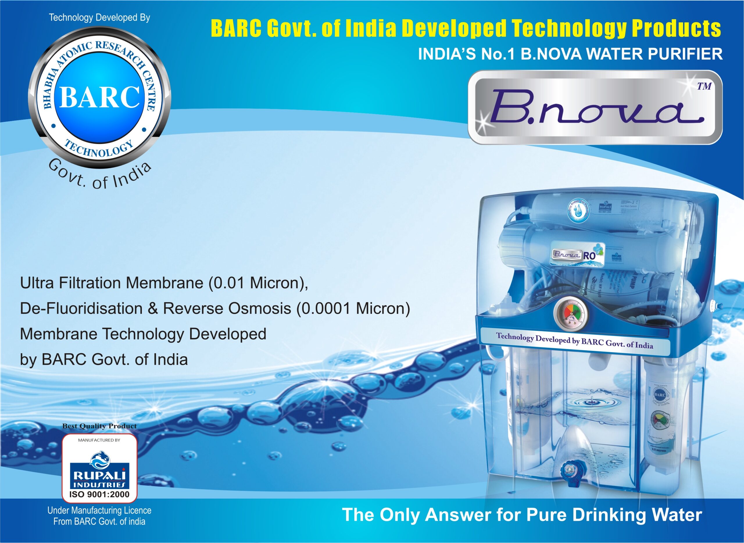 BNOVA INTELIGENT RO+UV +UF 0.01 MICRON Based on Technology developed by ...